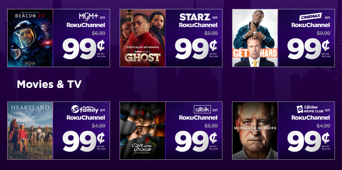 Roku Channel Subscriptions ONLY 99¢/Month | Includes STARZ, Lifetime, Hallmark & More | Hip2Save