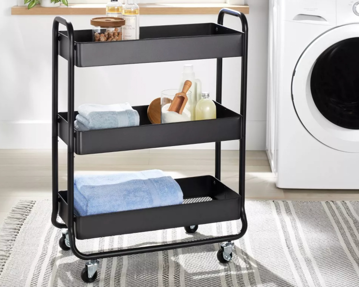 Highly-Rated Round Metal 3-Tier Utility Cart Only $32 on Target.com ...