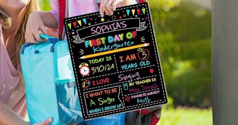 WOW! Double-Sided First & Last Day of School Chalkboard Sign Just $4.99 ...