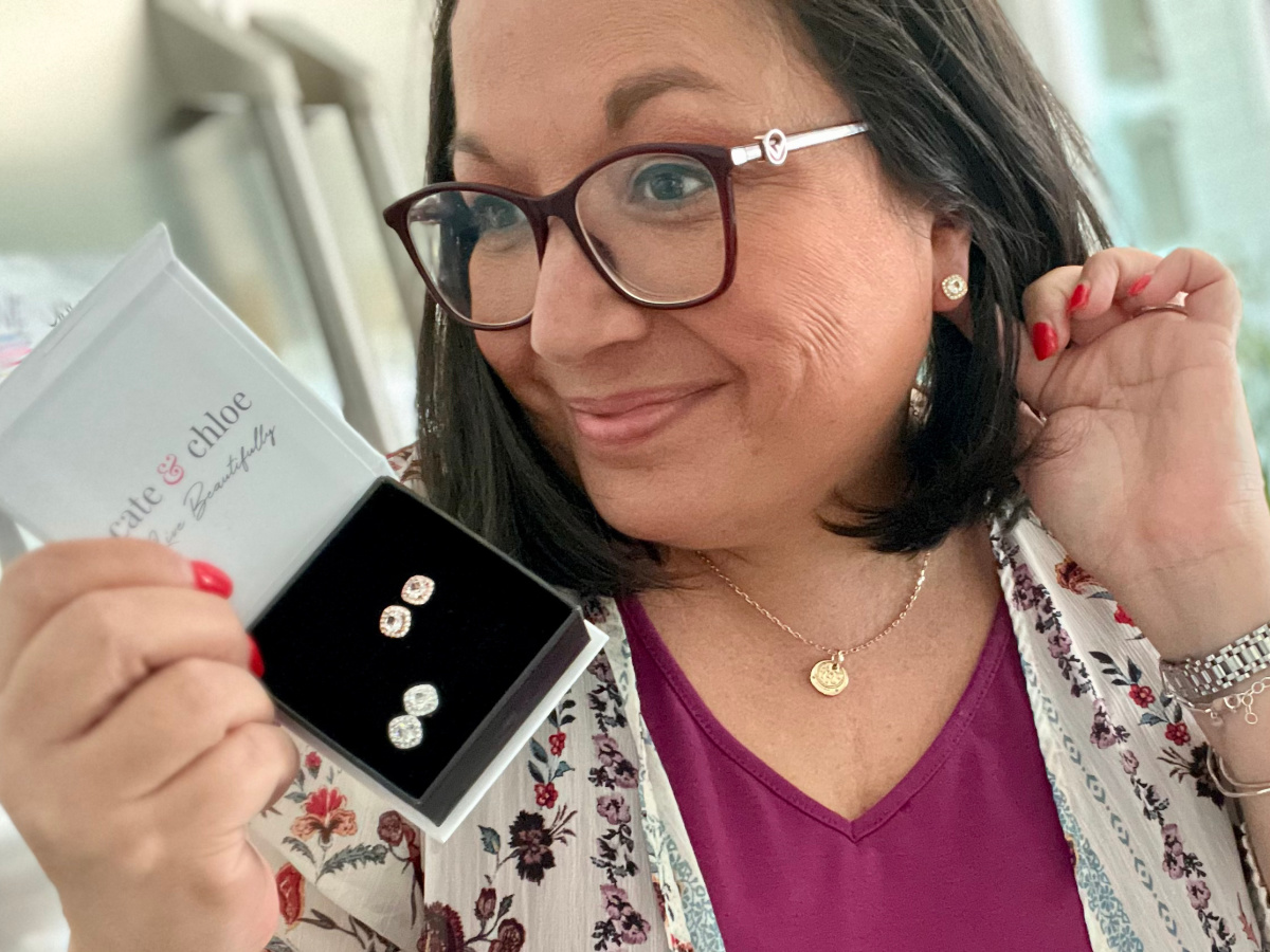 Cate & Chloe 18K Gold Plated Halo Stud Earrings in Gift Box JUST $16.99 Shipped | Hip2Save