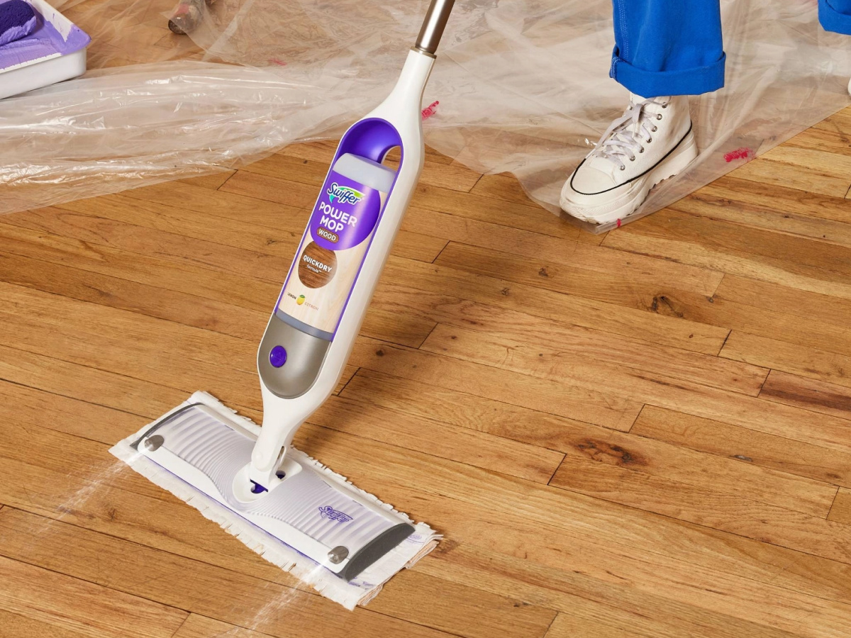 Swiffer PowerMop Starter Kit w/ Pads & Cleaning Solution Only $19.94 on ...