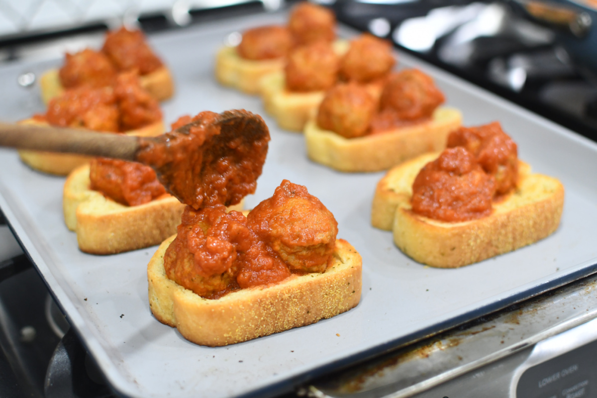 Open-Faced Texas Toast Meatball Subs (Easy Meal Hack!)
