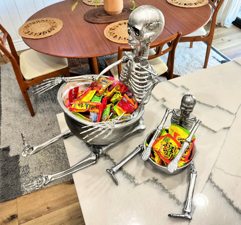 DIY Halloween Skeleton Candy Bowl (Pottery Barn Inspired Craft!)