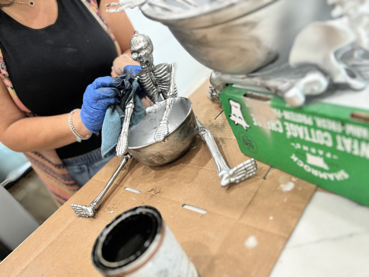 DIY Halloween Skeleton Candy Bowl (Pottery Barn Inspired Craft!)