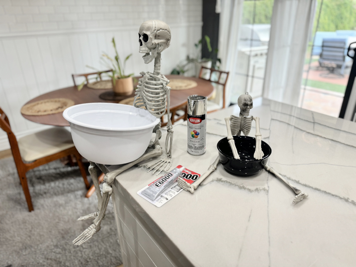 DIY Halloween Skeleton Candy Bowl (Pottery Barn Inspired Craft!)