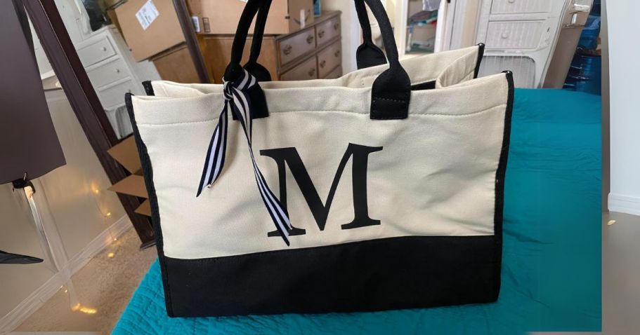 Initial Canvas Tote Bag Set UNDER $11 on Amazon | Perfect Teacher or ...