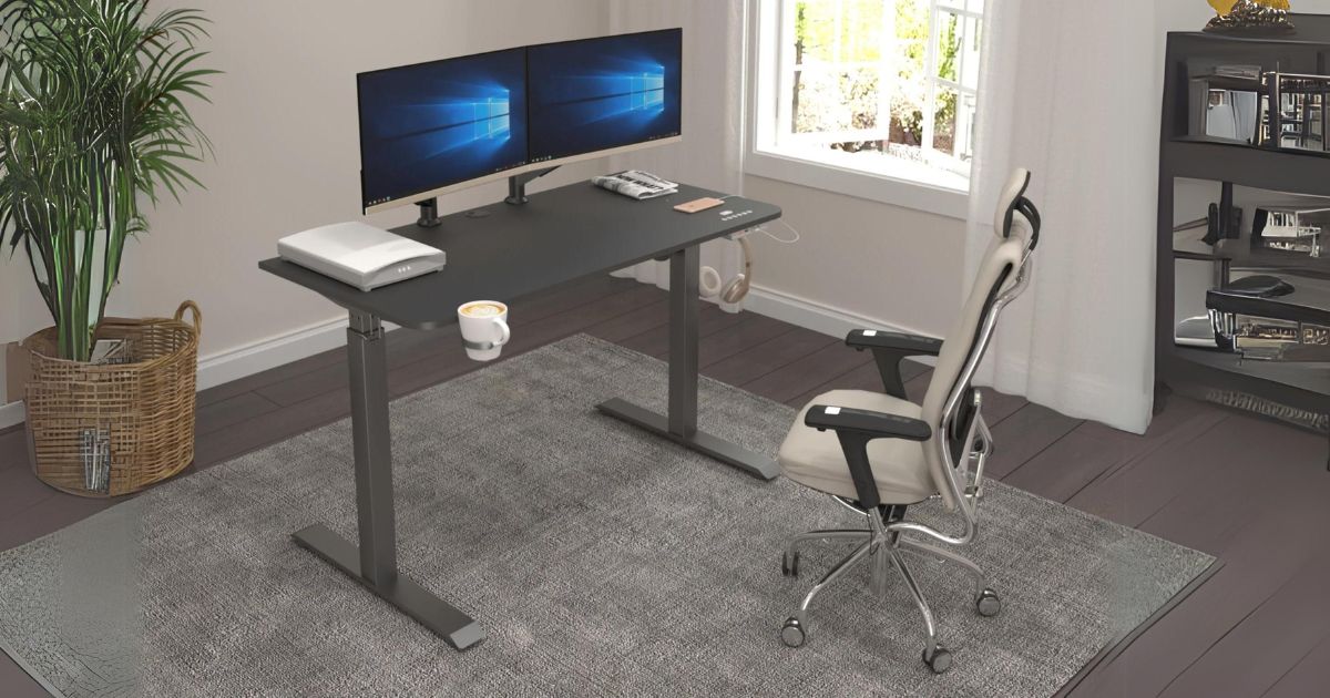 Mainstays Standing Desk w/ Charging Station Only $81.51 Shipped on ...