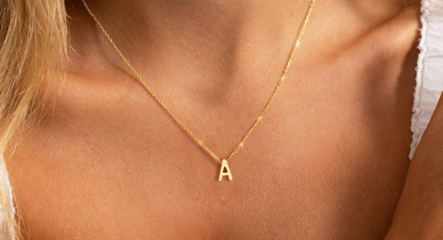 Gold Plated 18K Initial Necklace w/ Gift Box Only $4.99 on Amazon ...