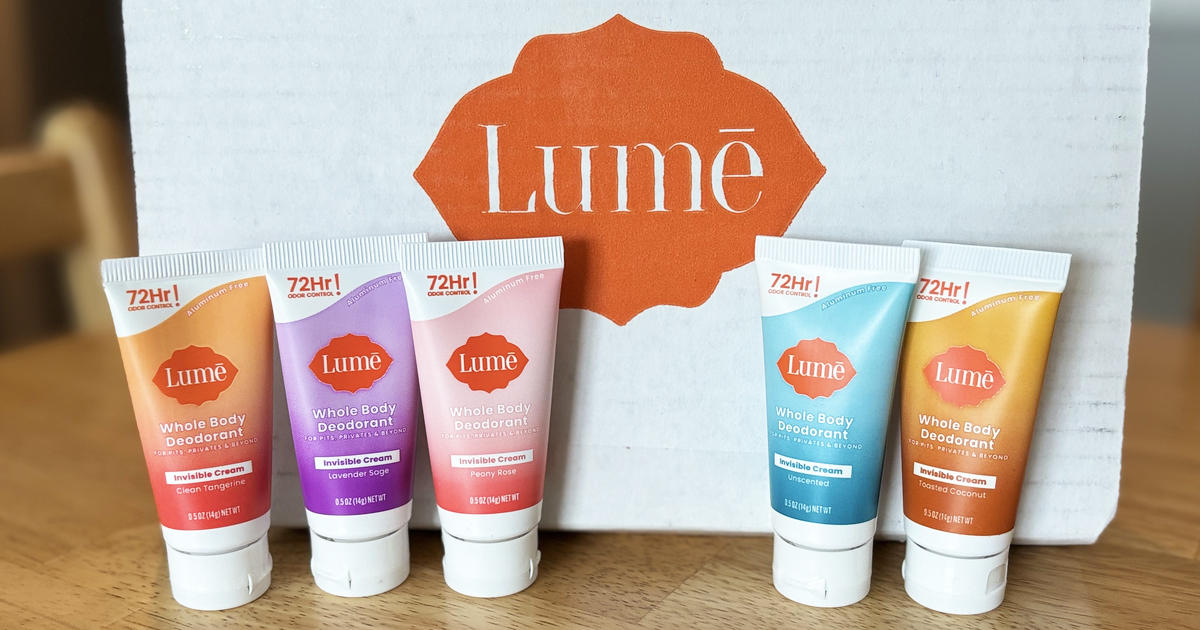 Get This Lume Whole Body Deodorant 5‑Piece Sampler for Just $14 Shipped ...
