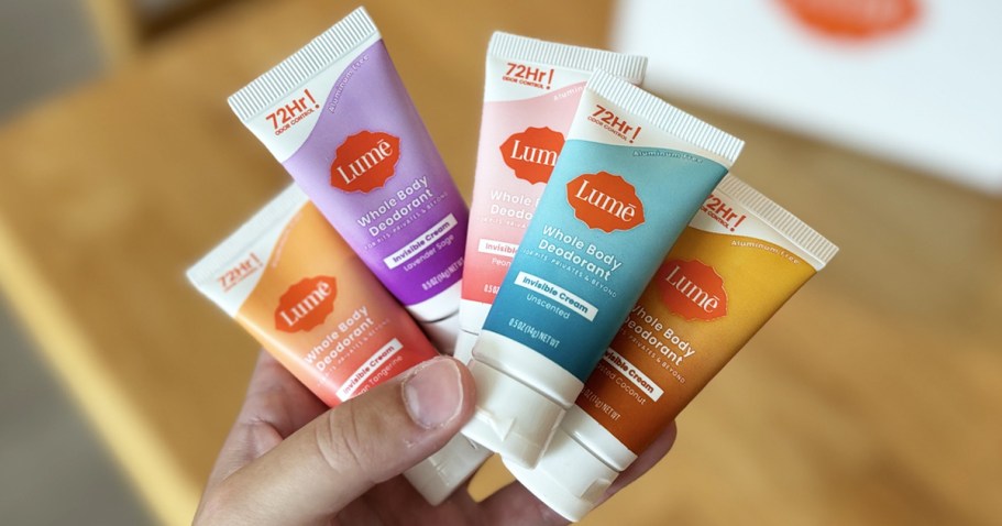 Get This Lume Whole Body Deodorant 5‑Piece Sampler for Just $14 Shipped ...