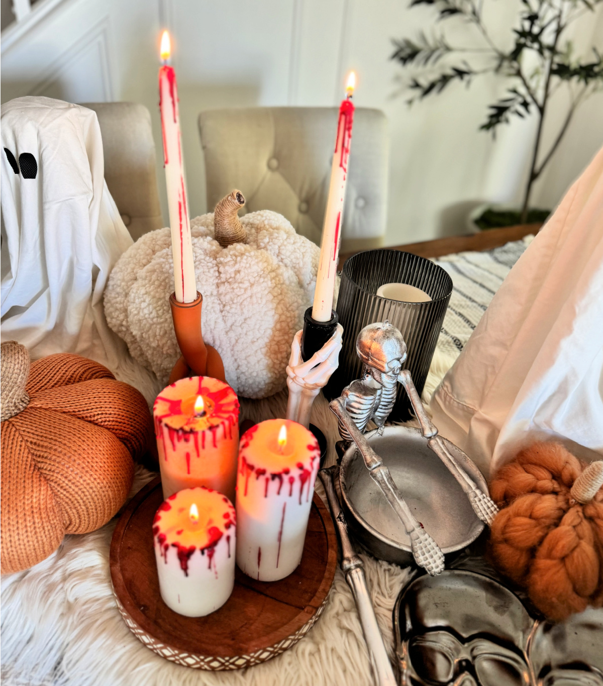 Make Spooky DIY Bloody Candles by Melting Red Crayons!