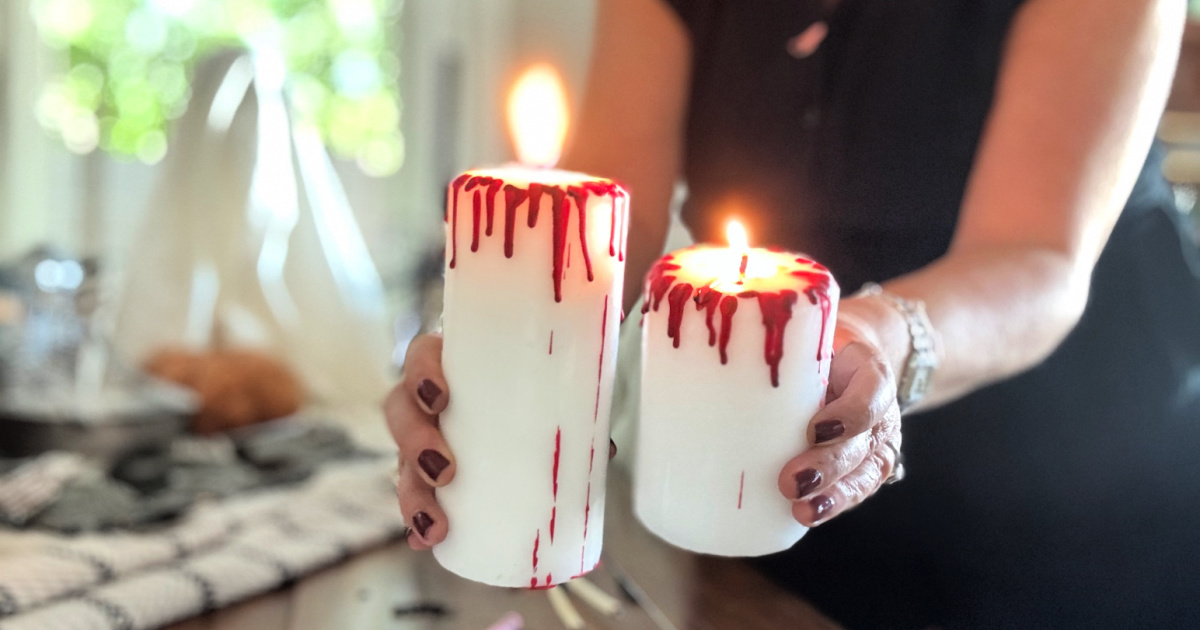 Make Spooky DIY Bloody Candles by Melting Red Crayons!