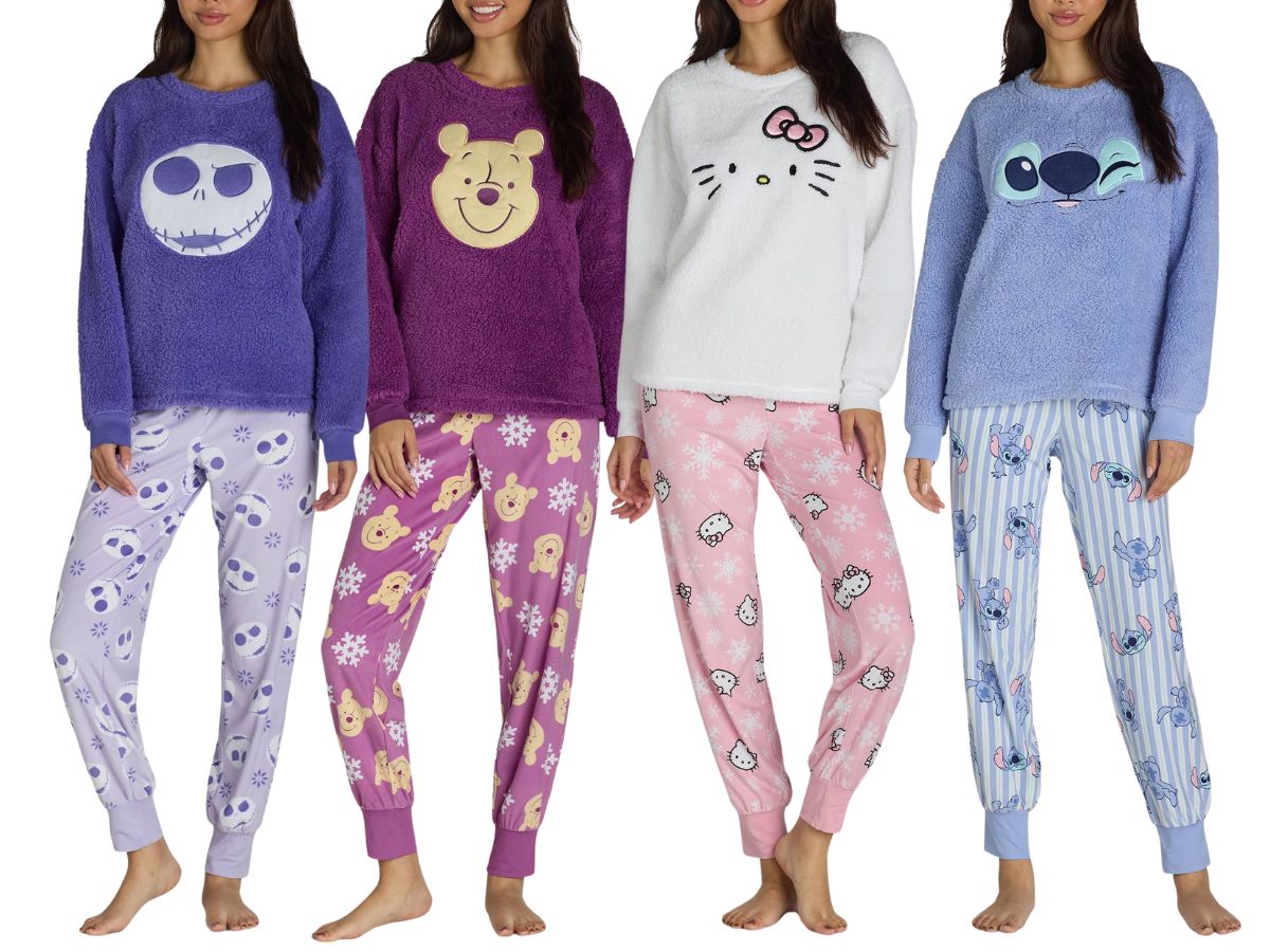 Women's Plush Character Pajama Sets Only $10 on Walmart.com | Includes ...