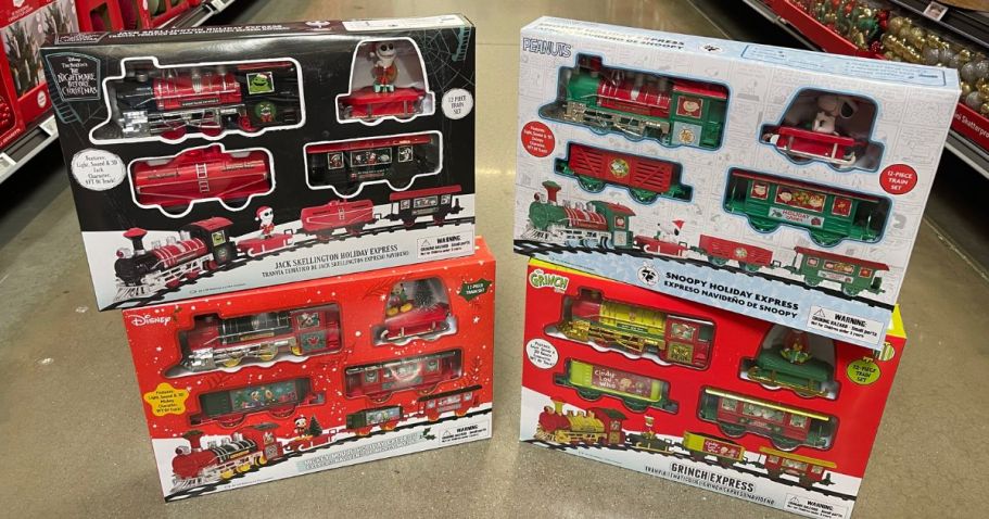 Disney & Grinch Battery-Operated Christmas Train Sets Just $19.96 at ...