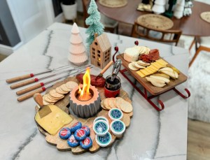 Create a Brie and Fig Savory S'mores Board as a Party Appetizer!