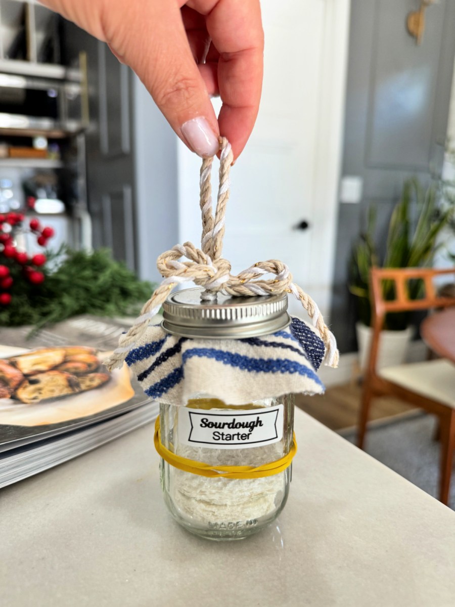 Easy DIY Sourdough Starter Ornament Using a Mini Mason Jar!