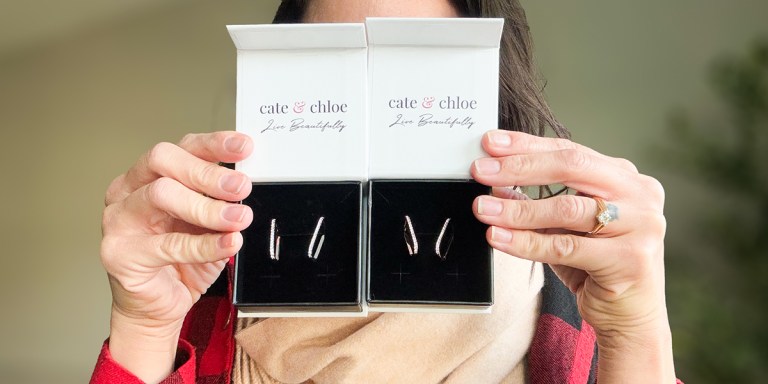 Cate & Chloe Square Hoop Earrings w/ Gift Box Only $18 Shipped | Hip2Save
