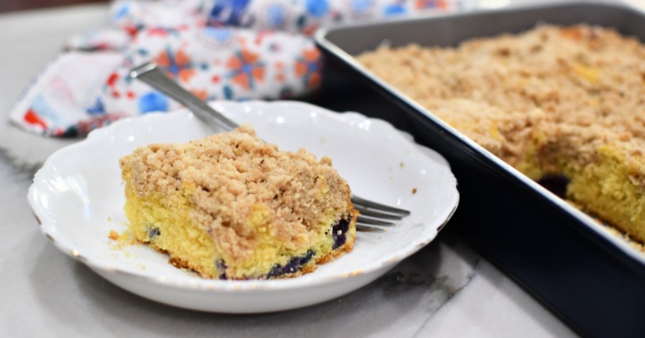 Turn a Boxed Cake Mix into a Blueberry Crumb Cake!