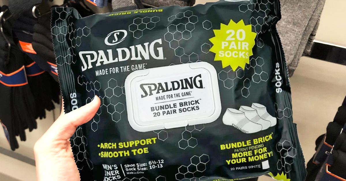 Spalding Men's Socks 20-Pack Just $4.75 on Walmart.com (Only 24¢ Per ...