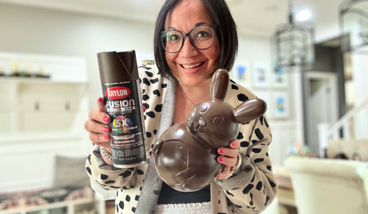 DIY This $1.25 Chocolate Bunny Decoration Using Spray Paint!