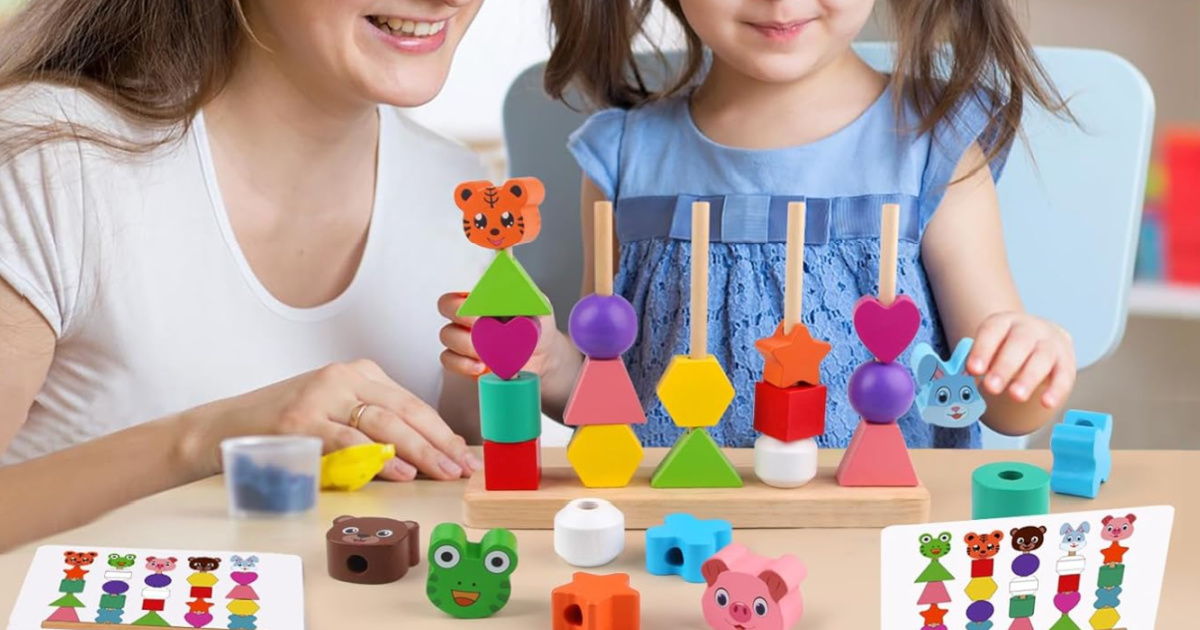 Montessori Wooden Block Stacking Set Only $3.99 on Amazon (Regularly ...