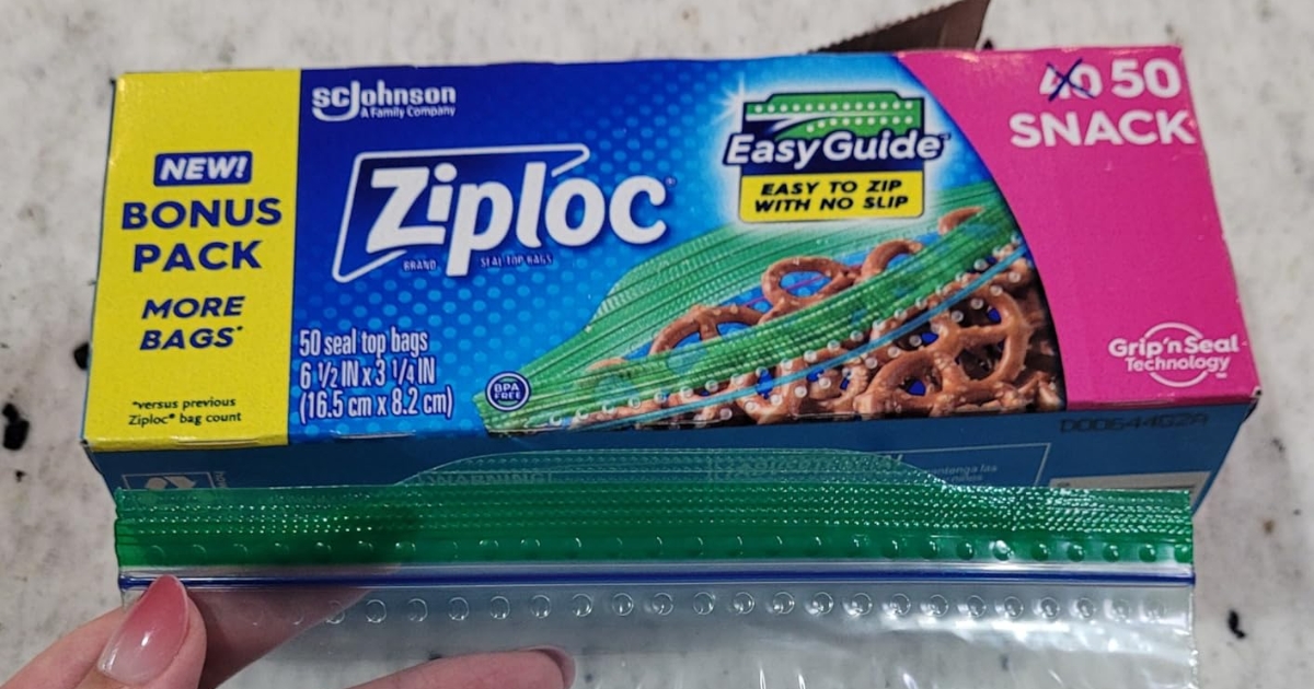 Ziploc EasyGlide Snack Bags 50-Count Only $1.86 Shipped on Amazon ...