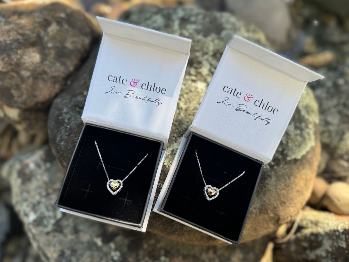 Cate & Chloe Halo Heart Necklace w/ Swarovski Crystals Only $14.99 ...