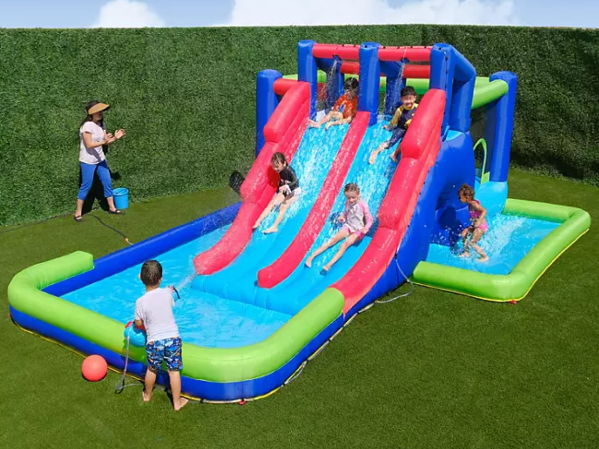 $100 Off GIANT Backyard Water Park w/ 2 Slides & 2 Splash Pools at Sam ...