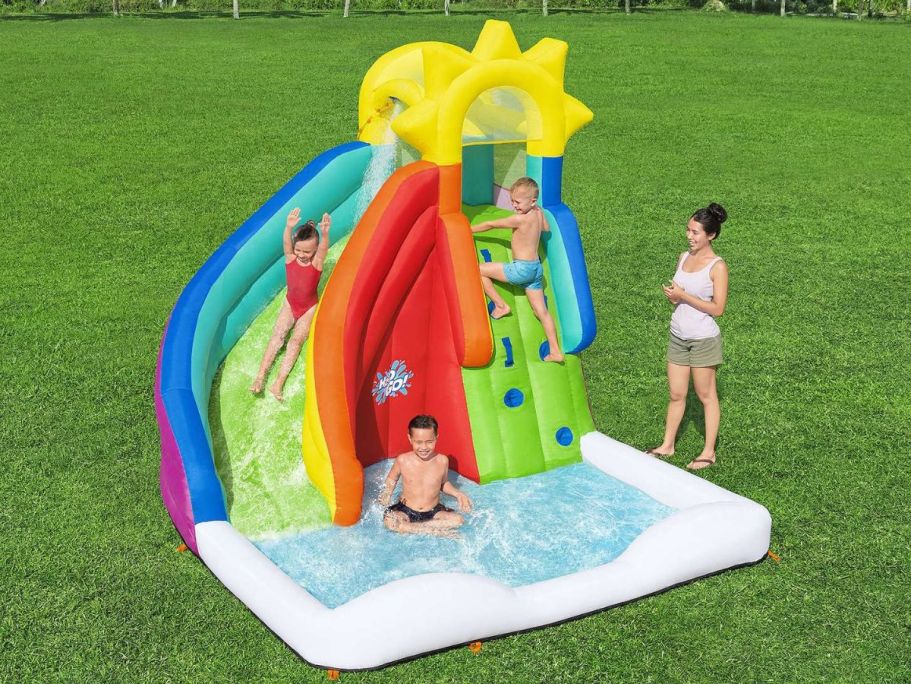 $160 Off Kohl's Inflatable Backyard Water Park w/ Slide & Climbing Wall ...