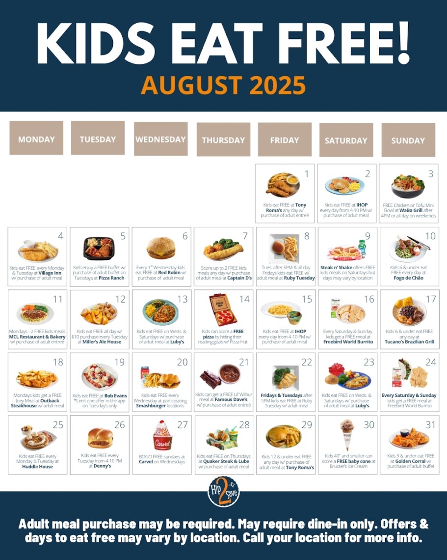 Kids Eat Free at These 32 Verified Restaurants | Official Hip2Save