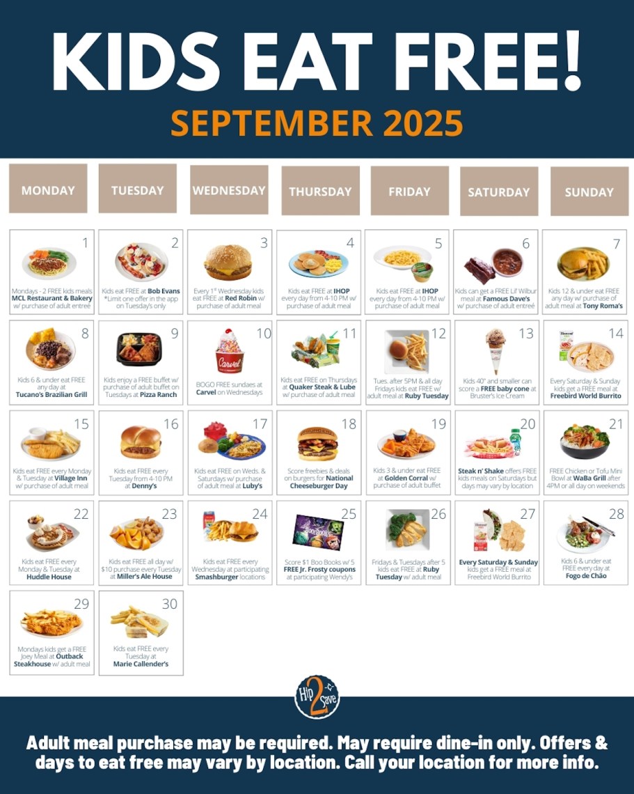 Kids Eat Free at These 32 Verified Restaurants | Official Hip2Save