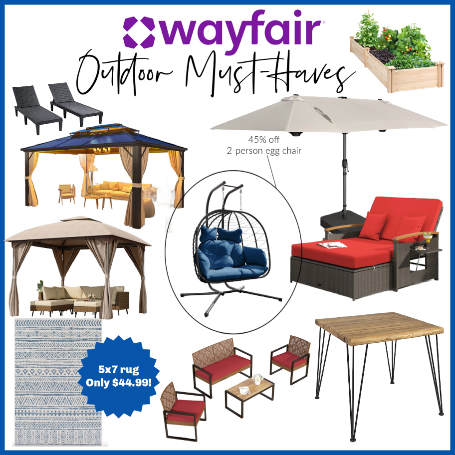 Top 10 Wayfair Outdoor Deals | 5x7 Rug Under $50 Shipped + More | Hip2Save