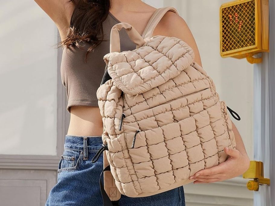 Trendy Puffer Backpack Just $28.79 Shipped on Amazon | Free People Look ...