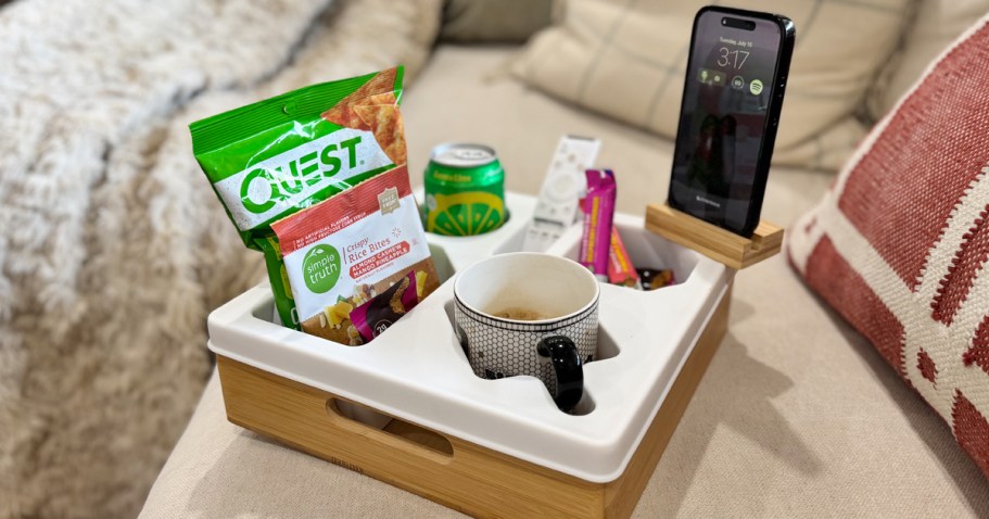 This Genius Couch Caddy Is Just $14.99 on Amazon & Perfect for Movie ...