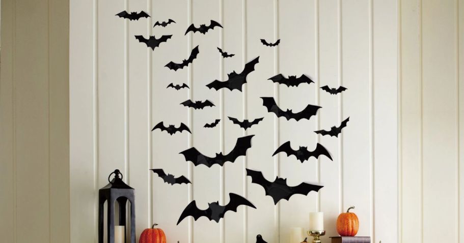 Halloween Bat Wall Decor 68-Piece Set Only $3.97 on Walmart.com | Hip2Save