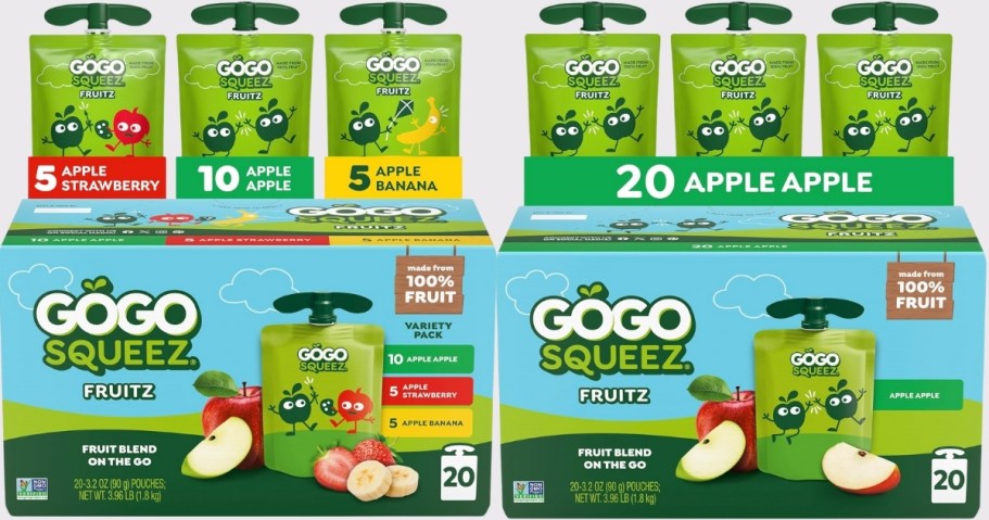 GoGo SqueeZ Organic Applesauce Pouches 20-Pack Only $9.92 Shipped on ...