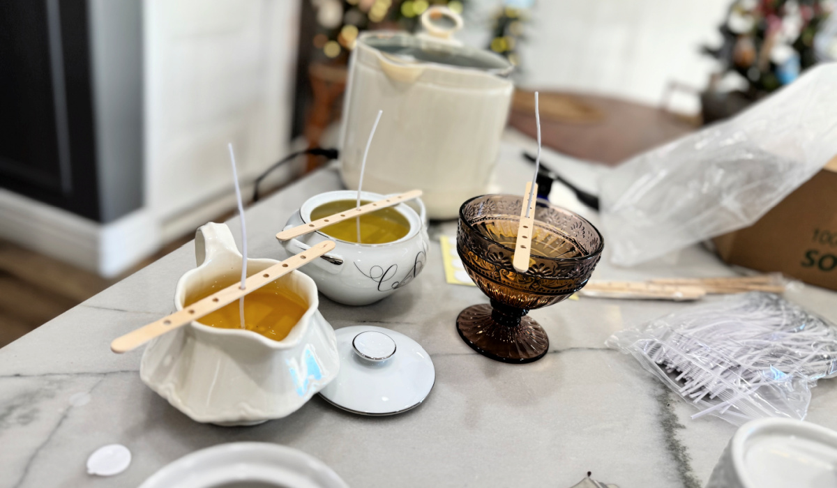 How to Make Homemade Candles Using Thrift Store Finds!