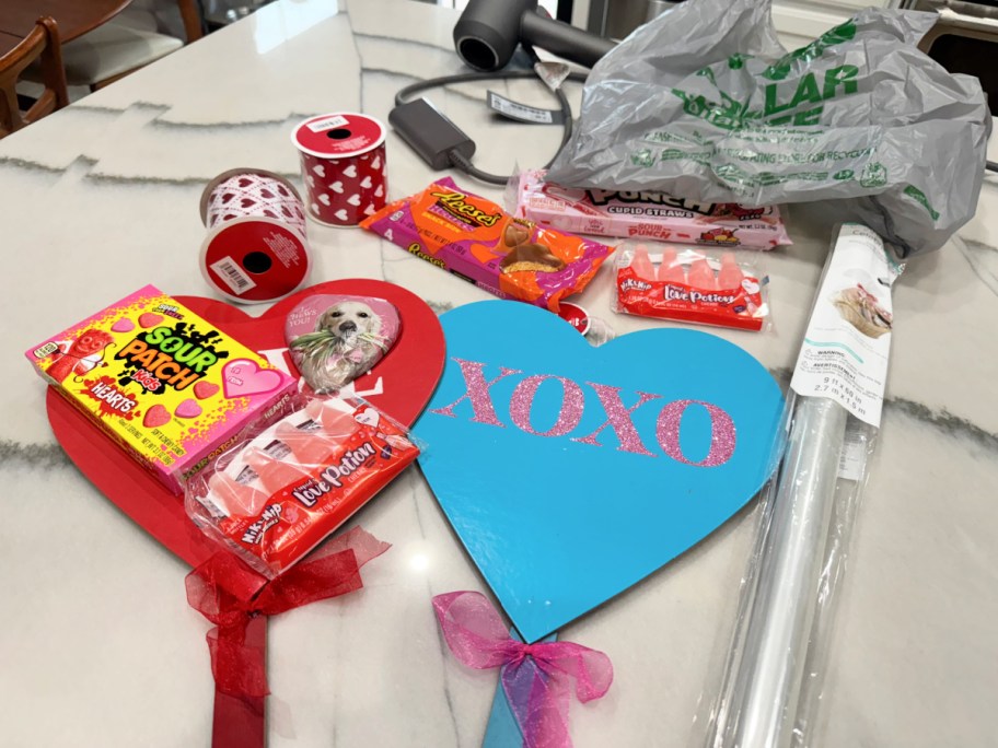 Use Heart Stakes to Make Dollar Tree Valentines DIY Candy Gifts!
