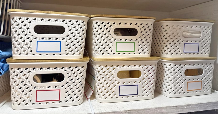 Plastic Storage Bins 8-Pack w/ Lids & Labels Only $22.49 Shipped on ...